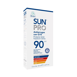 SUN PRO BIVIEN CREMA PROTECTOR SOLAR FACIAL CON Q10 SPF 90 TUBO X 50 ML